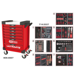 KSTOOLS : Servante ULTIMATE rouge 7 tiroirs équipée de 337 outils - SBCI
