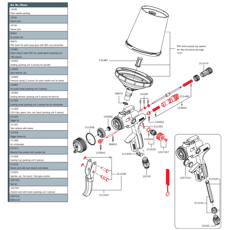 SATA : SATAjet X 5500 RP 1.2 Godets polyvalent RPS 0.6L/0.9L - SBCI