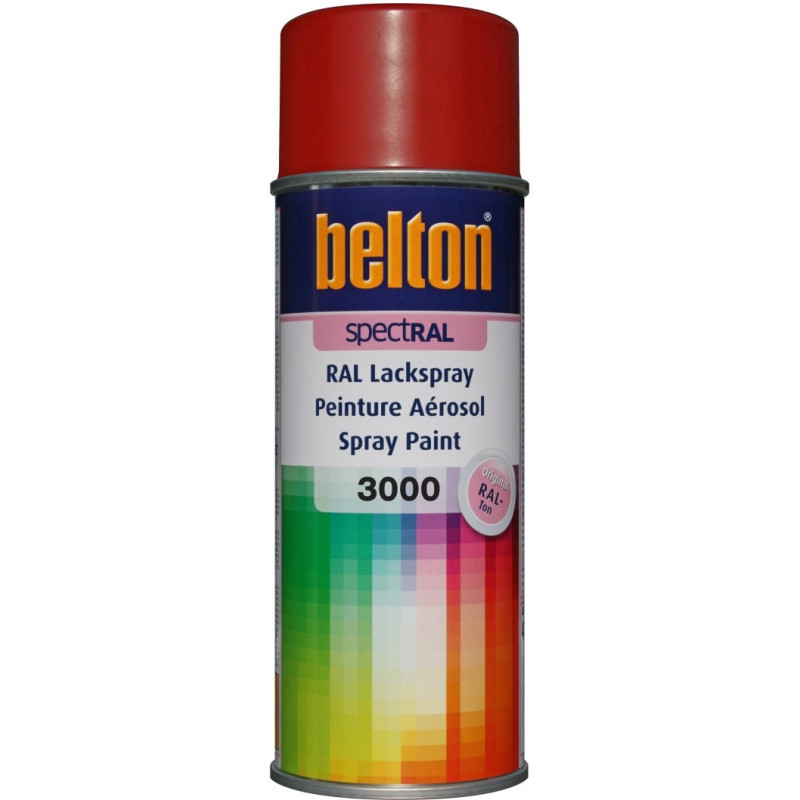 Peinture aérosol 400 ml Ral 3000 Rouge Feu Belton