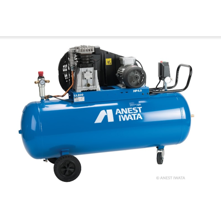 ANEST IWATA : Compresseur à piston 3CV mono-étagé bi-cylindres 200L - SBCI